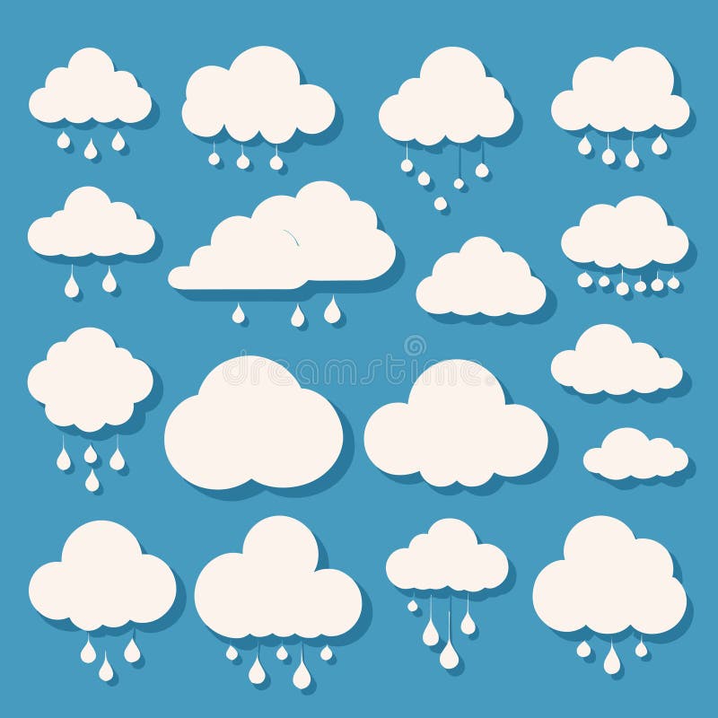 Cloud Pattern Illustration on Blue Background Clouds Vector Collection Stock Vector ...