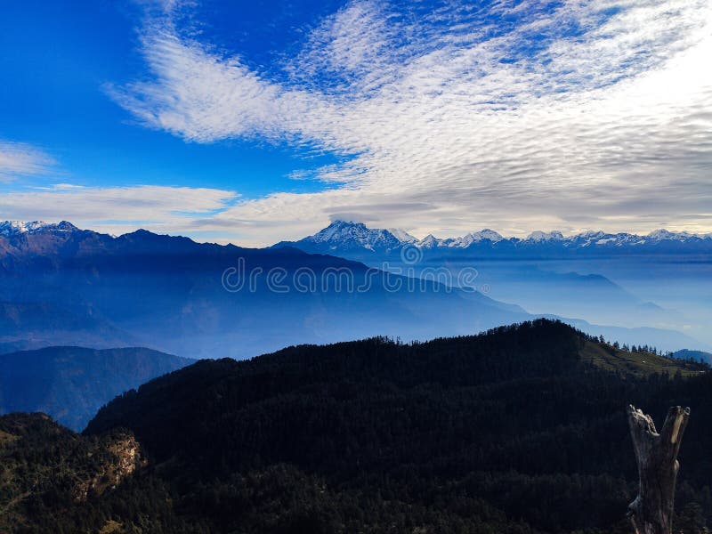 Cloud Patterns and Hills. Beautiful View of Mountain Range from Ghanduk ...