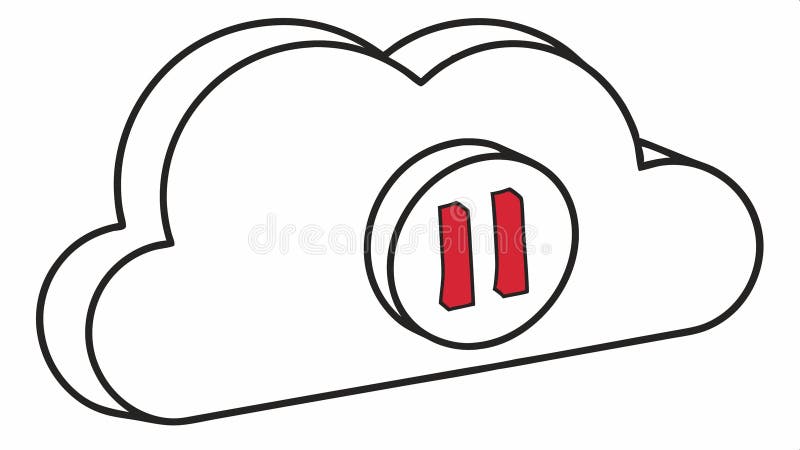 Cloud with Pause Symbol, Representing Media, Buffering, and Cloud ...