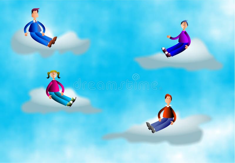 Cloud People stock illustration. Illustration of restful - 98118