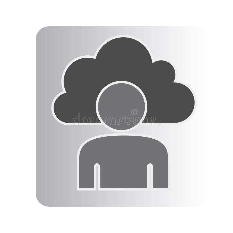 Cloud Person Technology Icon Stock Illustration - Illustration of ...