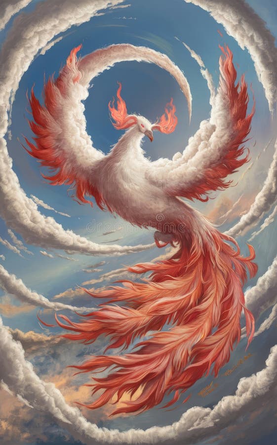 Cloud phoenix in the sky stock illustration. Illustration of downy - 315085341