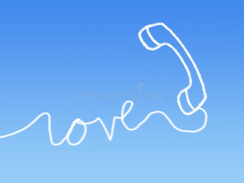 Cloud Phone Shape with Love for Valentine Day Stock Illustration ...