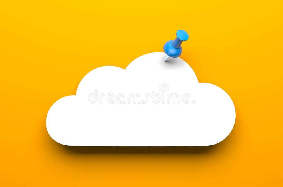 Cloud with pin stock illustration. Illustration of abstract - 31049998