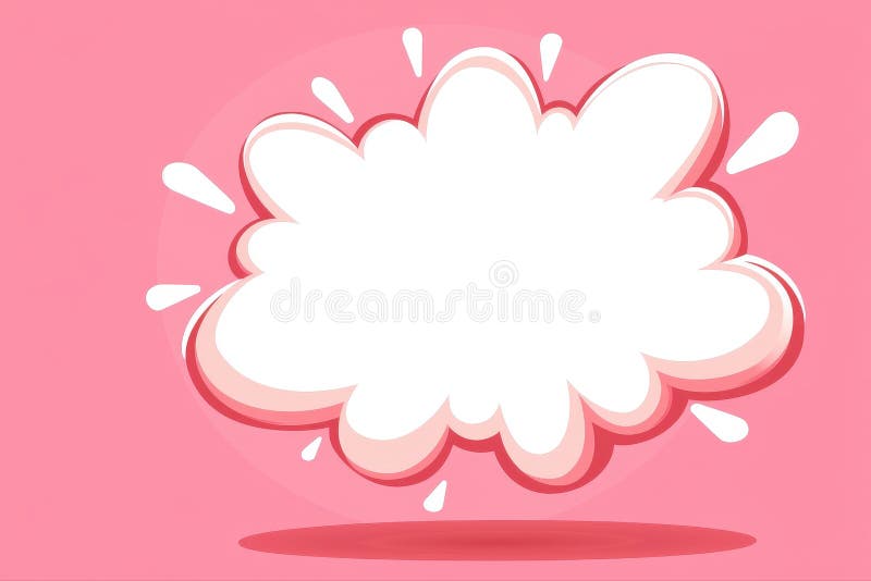 Cloud with Pink Background and Cartoon Boom Effect in Pop Art Style ...