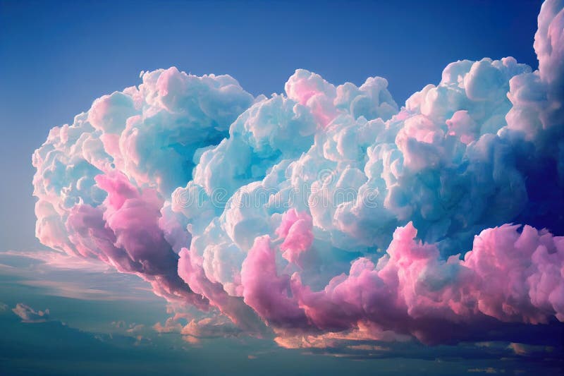 A Cloud of Pink and Blue Clouds in the Sky with a Blue Sky Background ...