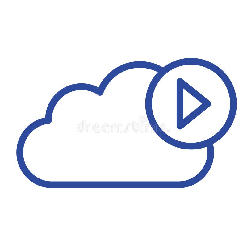 Cloud Play Button Isolated Vector Icon Which Can Easily Modify or Edit ...