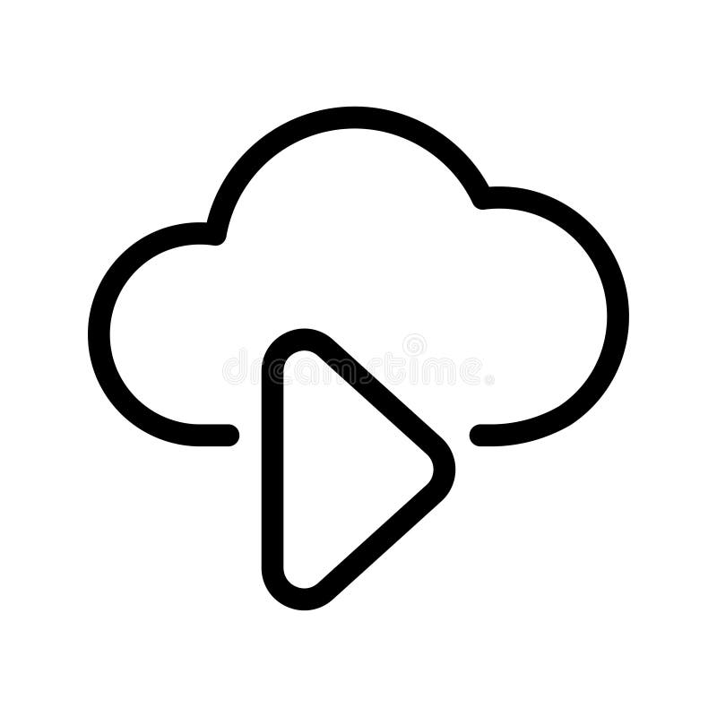 Cloud play icon stock vector. Illustration of icon, media - 222139170