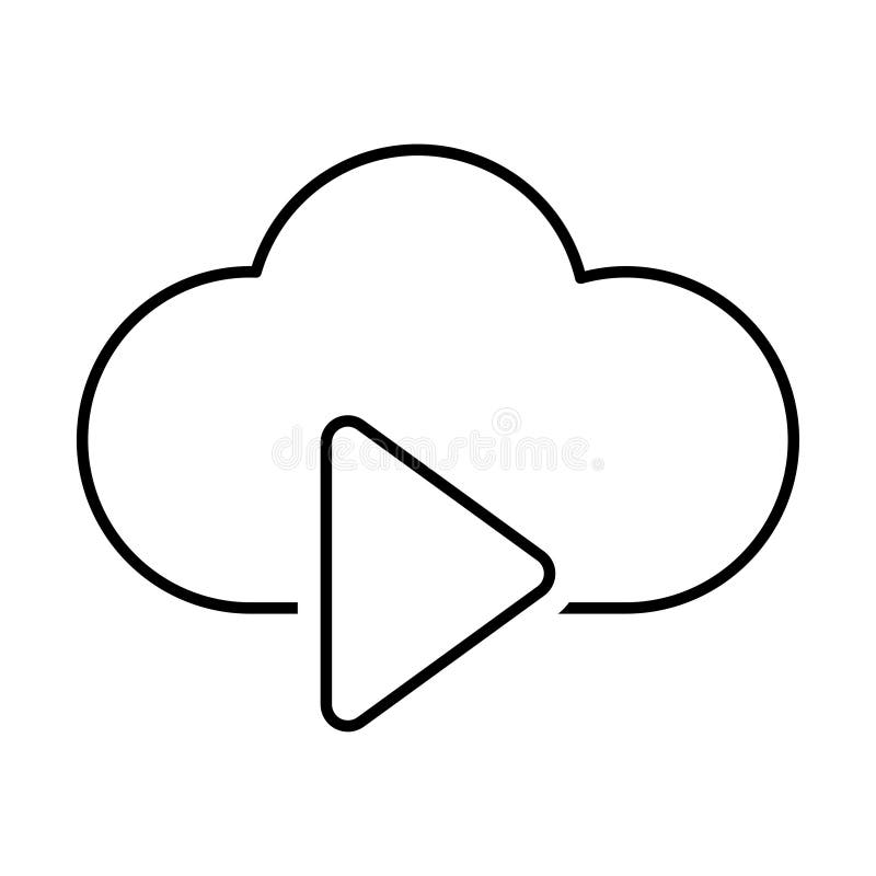 Cloud Play Icon stock illustration. Illustration of music - 255889583