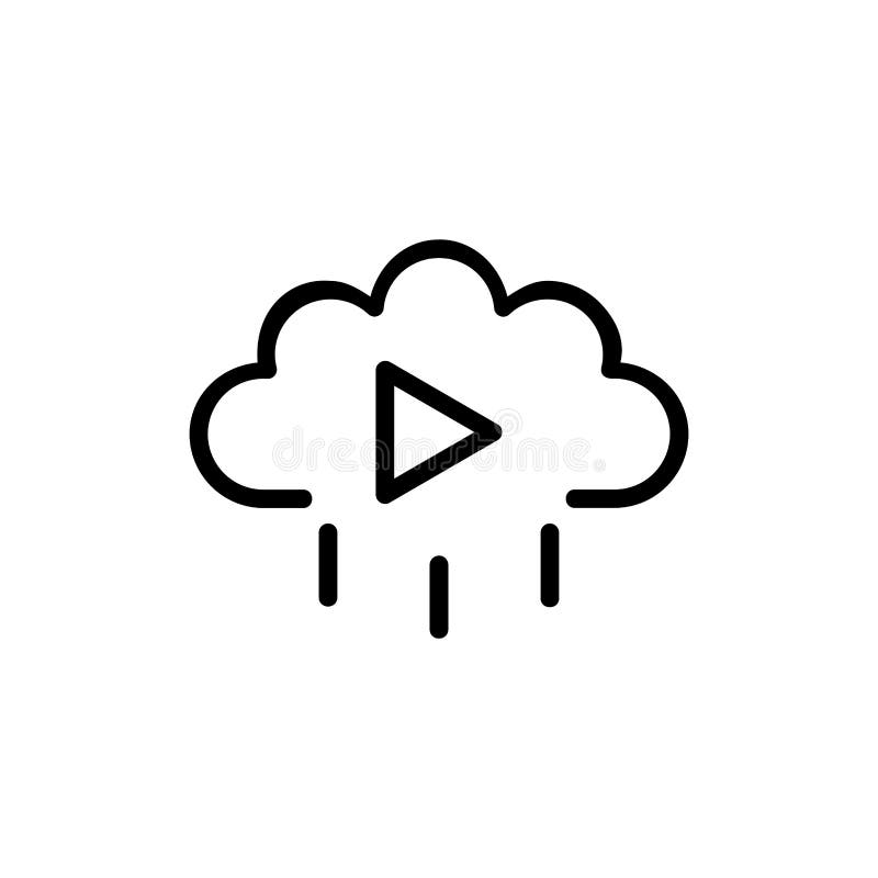 Cloud Play Technology Monoline Symbol Icon Logo for Graphic Design, UI ...