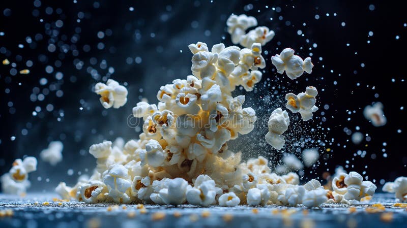 Popcorn Bursts into the Air Creating a Playful Culinary Spectacle ...