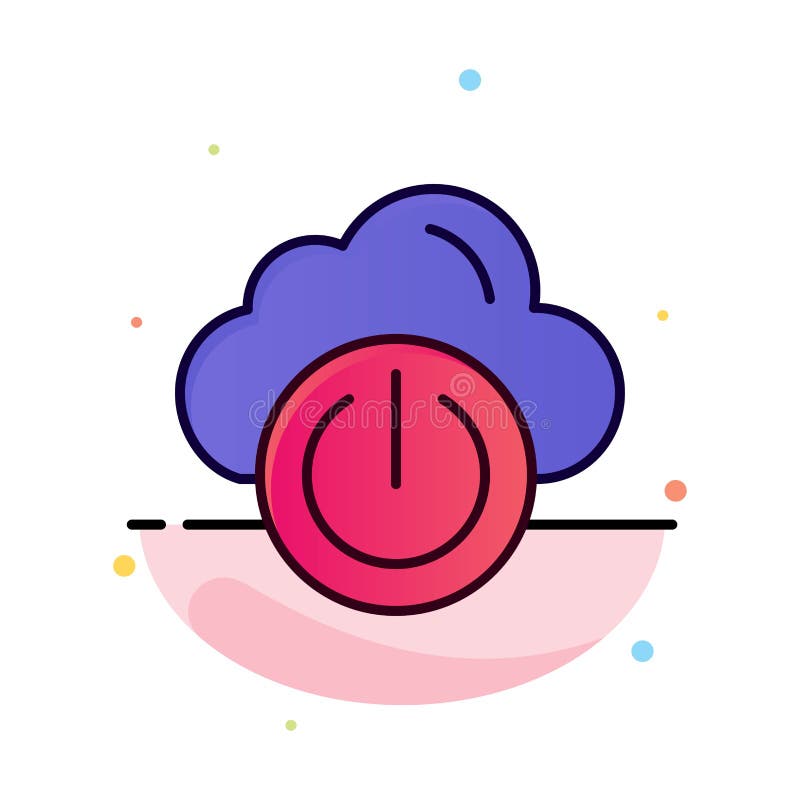 Cloud, Power, Network, Off Abstract Flat Color Icon Template Stock ...