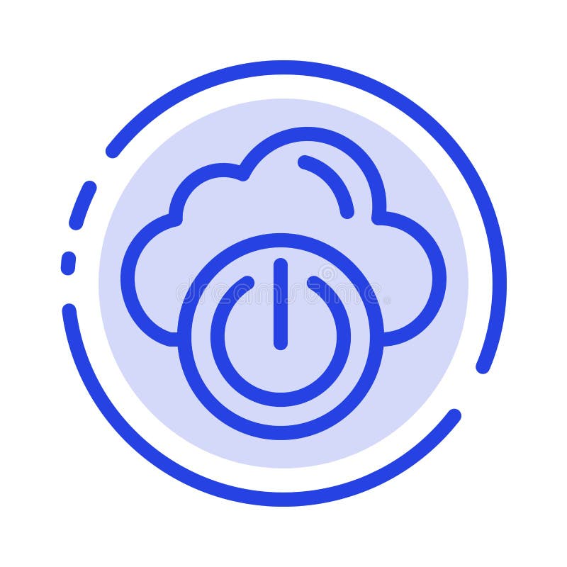 Cloud, Power, Network, Off Blue Dotted Line Line Icon Stock Vector ...