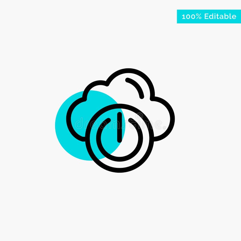 Cloud, Power, Network, Off Turquoise Highlight Circle Point Vector Icon ...