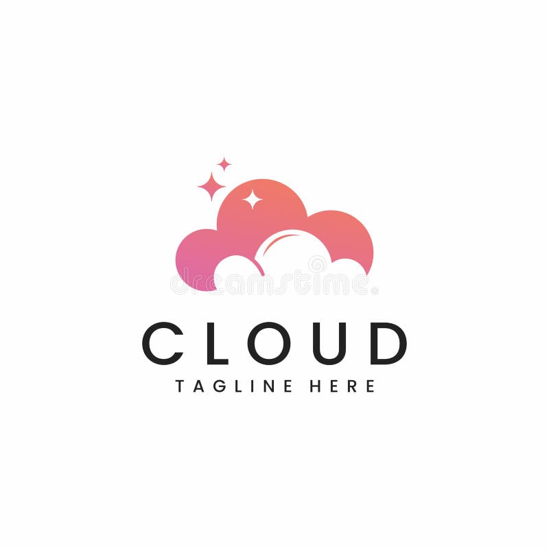 Cloud Premium Negative Space Logo Vector Editable Stock Vector - Illustration of business, blue ...