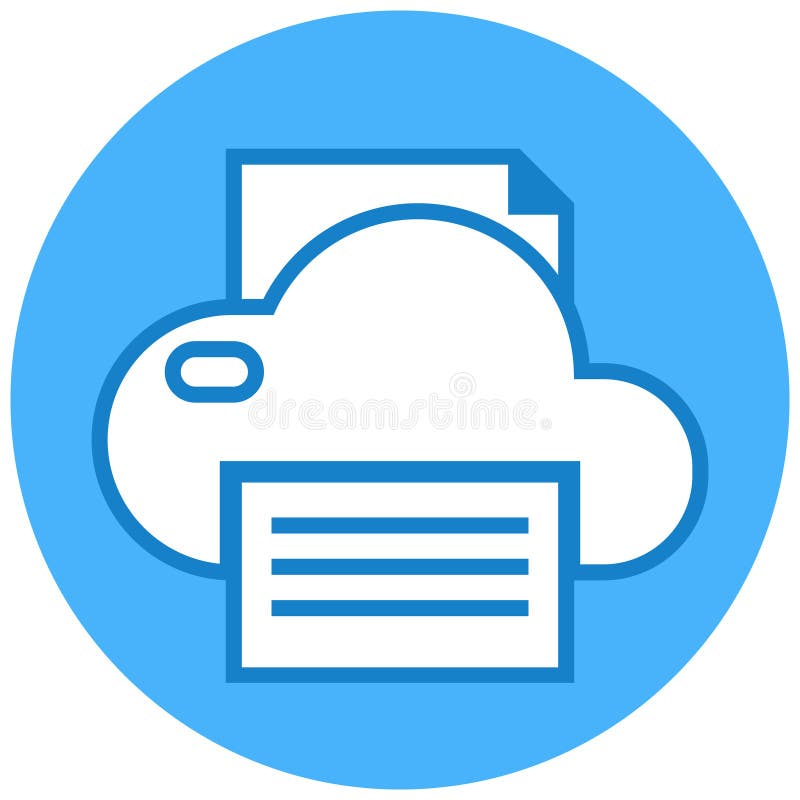 Cloud Print icon stock vector. Illustration of business - 124190844