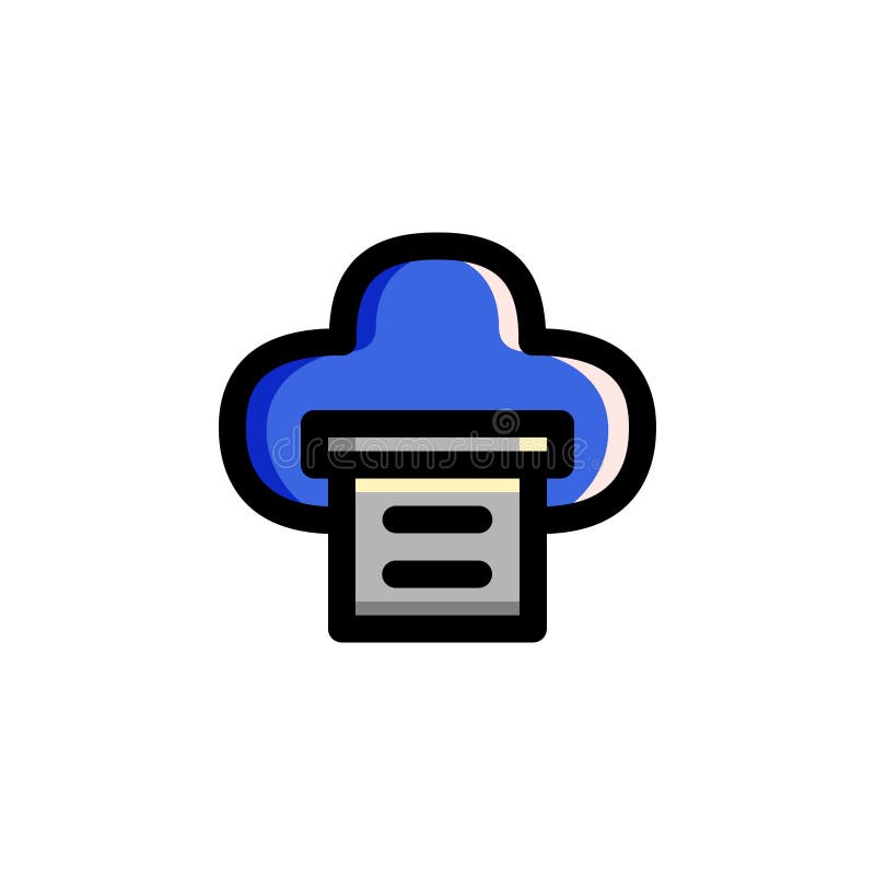Cloud Print Icon stock vector. Illustration of software - 266548202
