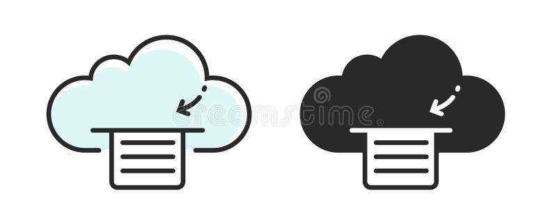 Cloud Printer Access Service System Icon Vector Simple Graphic ...