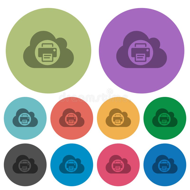Cloud Printing Icon, Black Vector Sign with Editable Strokes, Concept ...