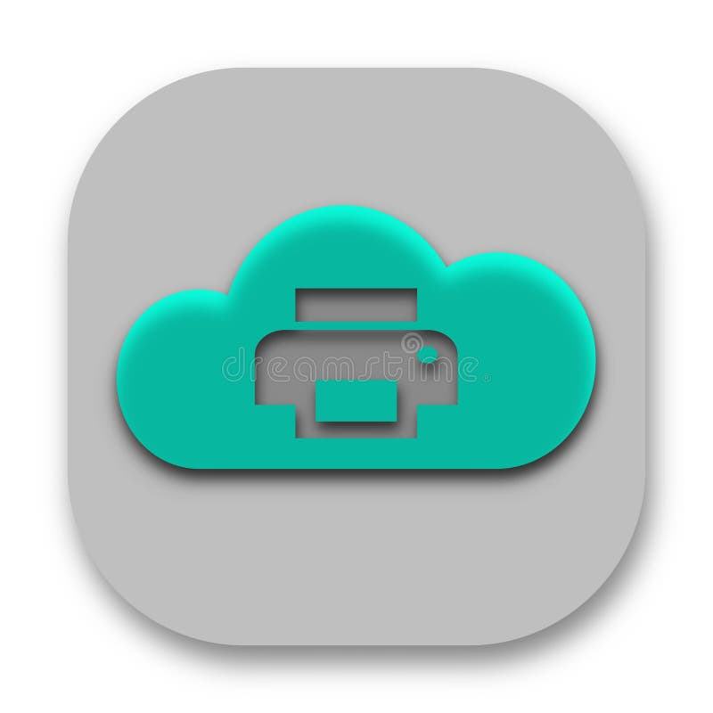 Cloud Printing and Fax Machine Phone App Icon Stock Vector ...