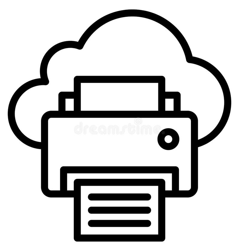Cloud Printing Isolated Vector Icon that Can Easily Modify or Edit ...