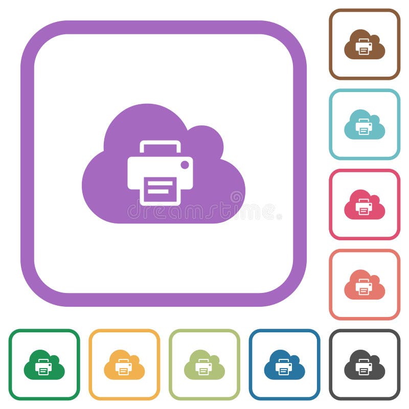 Cloud Printing Simple Icons Stock Vector - Illustration of cloud ...