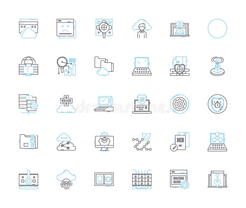 Cloud Probability Linear Icons Set. Chance, Forecast, Possibility ...