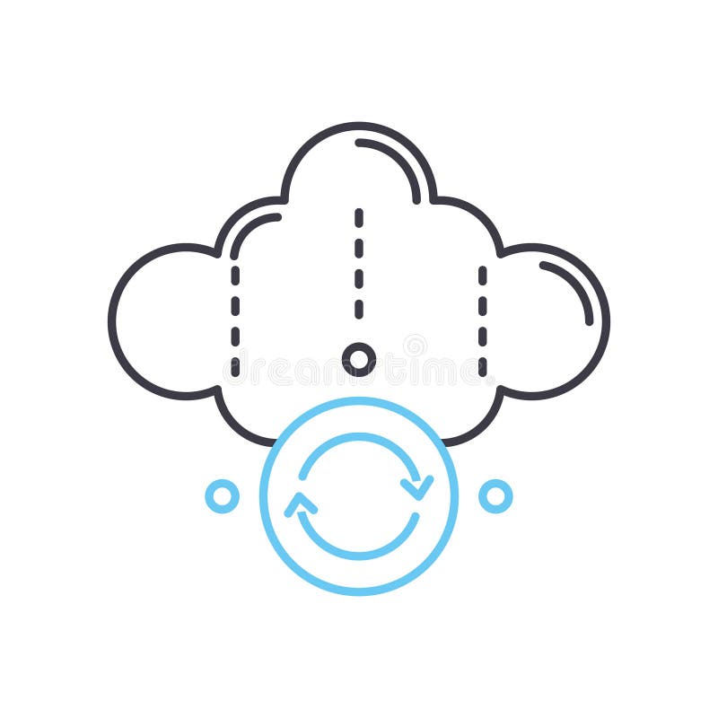 Cloud Process Line Icon, Outline Symbol, Vector Illustration, Concept ...