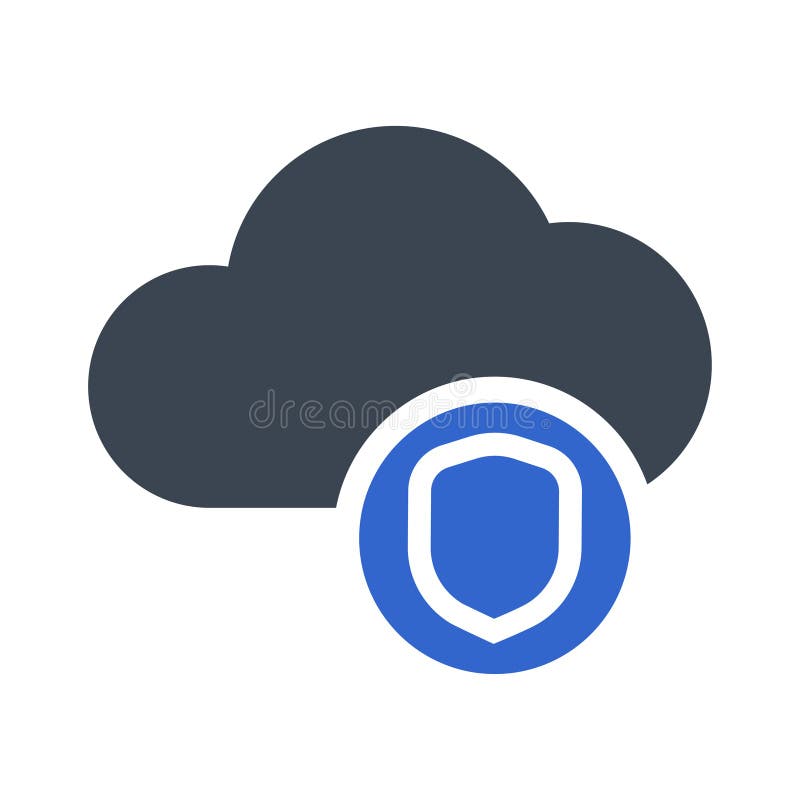 Cloud protection icon stock vector. Illustration of shield - 201627906