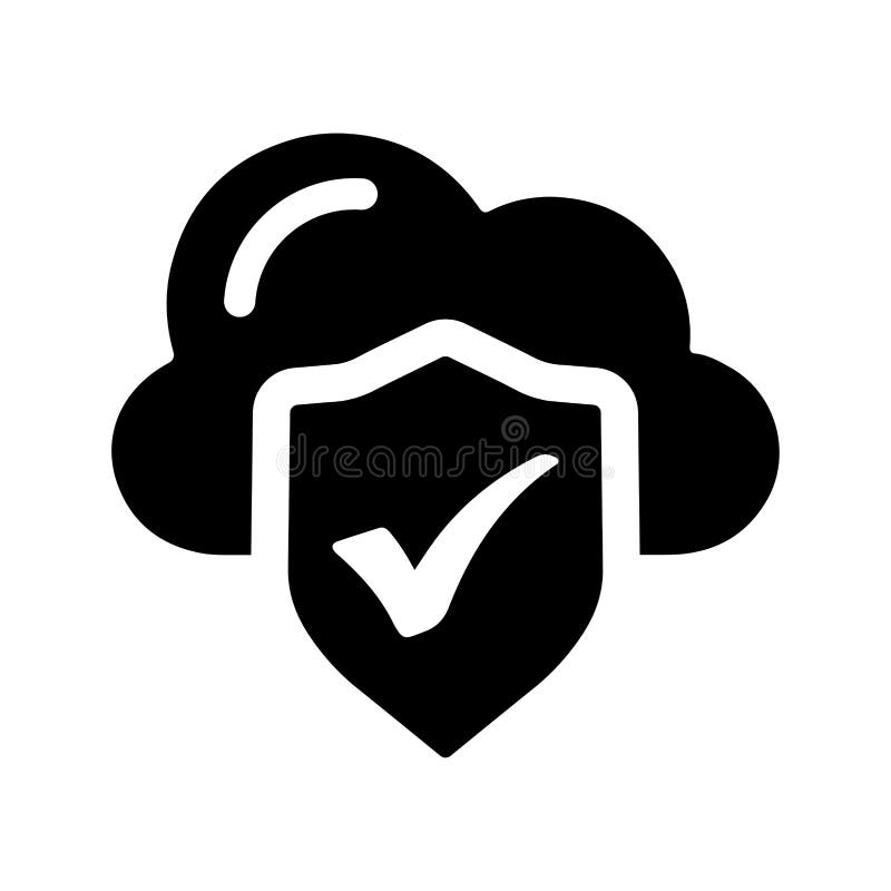 Cloud, Protection, Safety Icon. Black Vector Graphics Stock ...