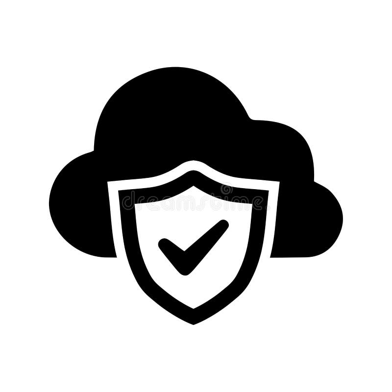 Cloud, Protection, Security Icon. Black Vector Illustration Stock ...
