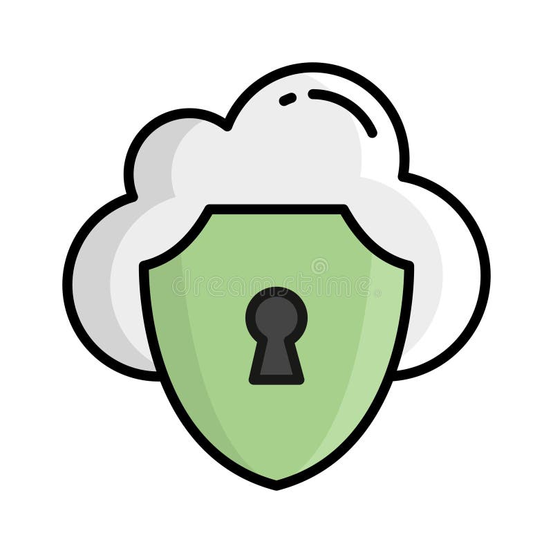Cloud, Protection and Security Vector Icons Set Cyber Computer Network ...
