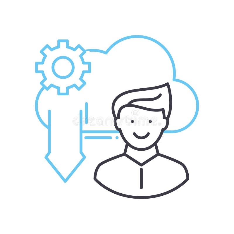 Cloud Provider Line Icon, Outline Symbol, Vector Illustration, Concept ...