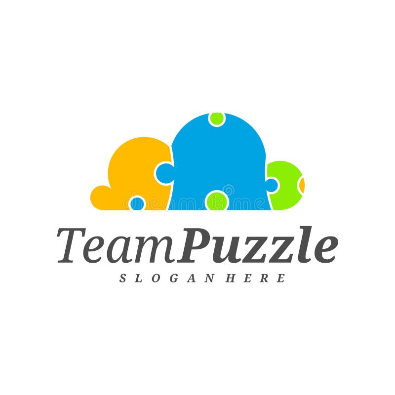 Cloud Puzzle Logo Design Vector Template, Vector Label of Puzzle ...