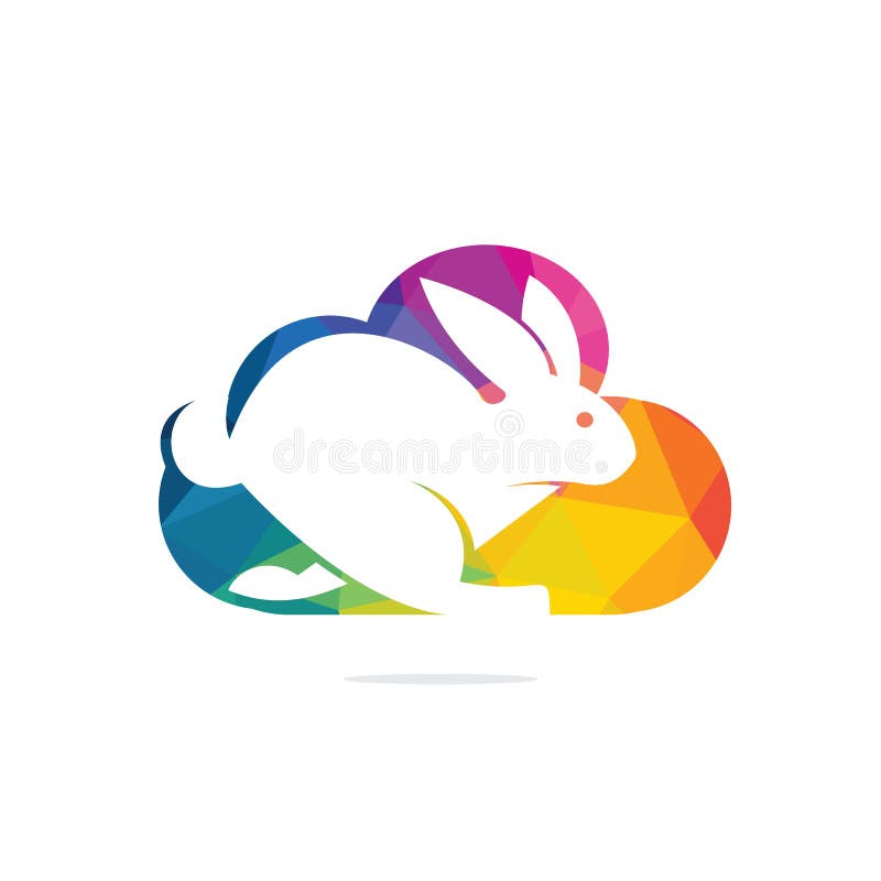 Cloud Rabbit Vector Logo Design Stock Vector - Illustration of bunny ...
