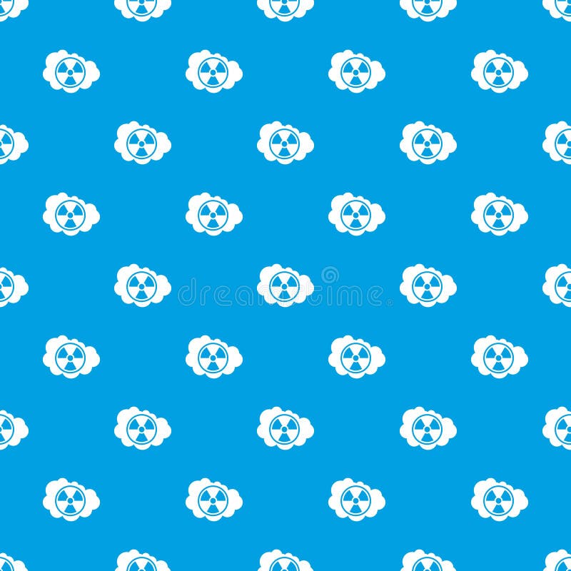 Cloud and Radioactive Sign Pattern Seamless Blue Stock Vector ...