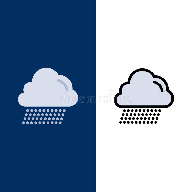 Cloud, Rain, Canada Icons. Flat and Line Filled Icon Set Vector Blue ...
