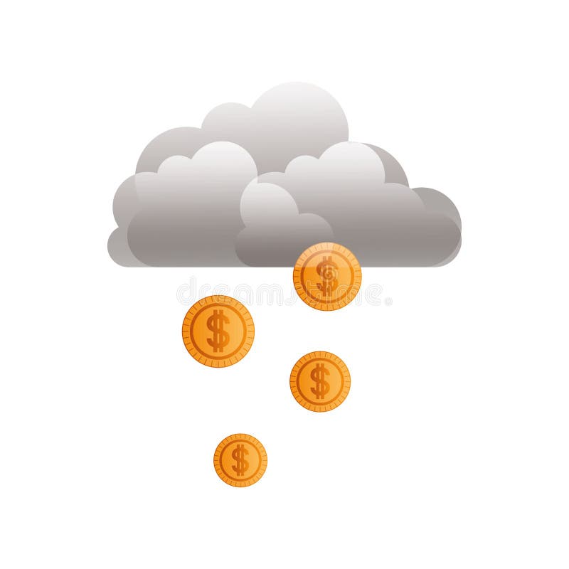 Rain from coins stock illustration. Illustration of cash - 21003079