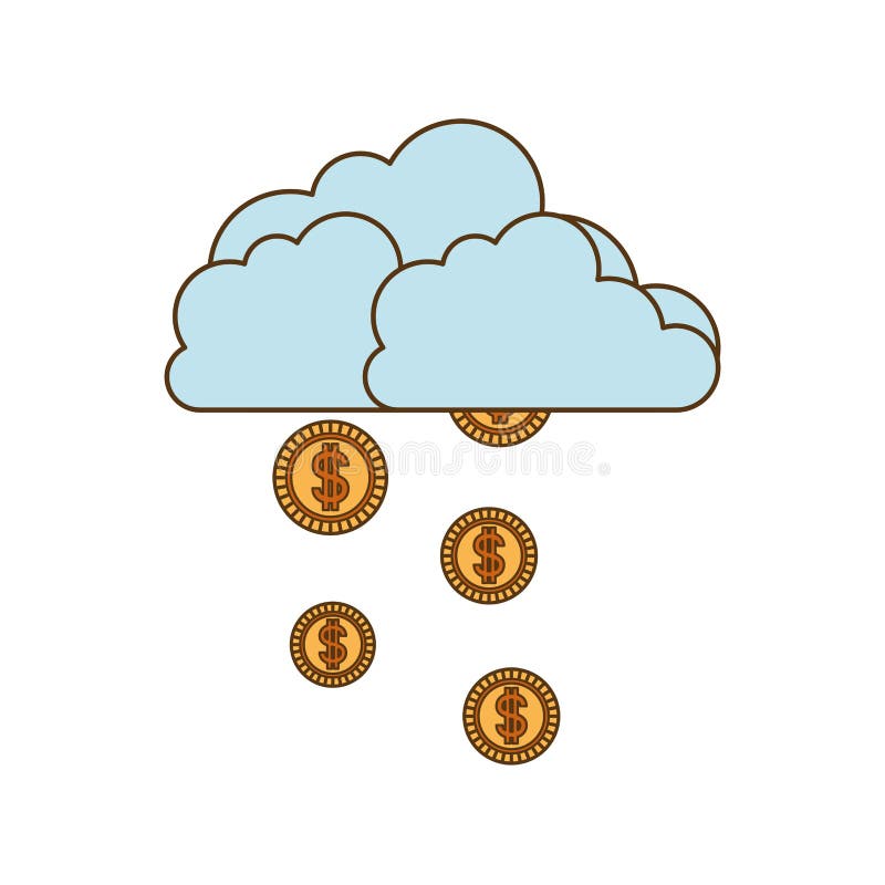 Rain from coins stock illustration. Illustration of cash - 21003079