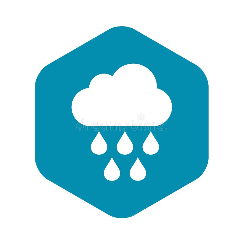 Cloud with Rain Drops Icon, Simple Style Stock Vector - Illustration of ...