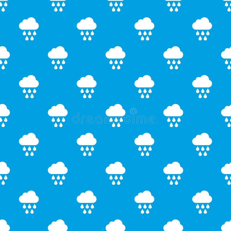 Cloud with Rain Drops Pattern Seamless Blue Stock Vector - Illustration ...