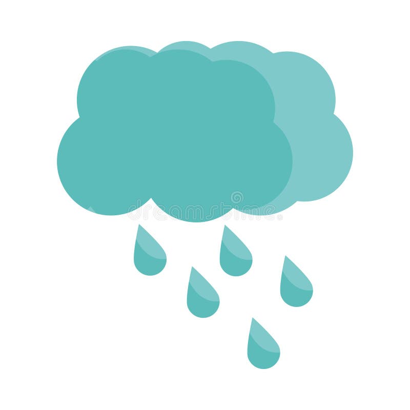 Cloud Rain Drops Weather Flat Icon with Shadow Stock Vector ...