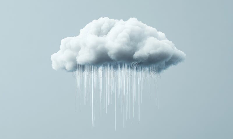A Cloud with Rain Falling from it Stock Illustration - Illustration of ...