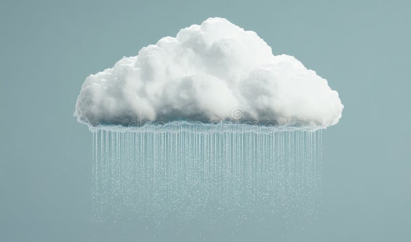 A Cloud with Rain Falling from it Stock Illustration - Illustration of ...