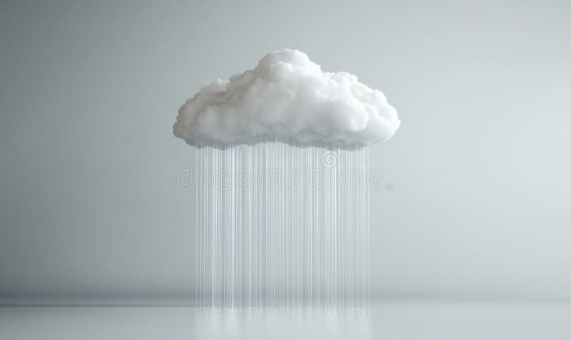 A Cloud with Rain Falling from it Stock Illustration - Illustration of ...