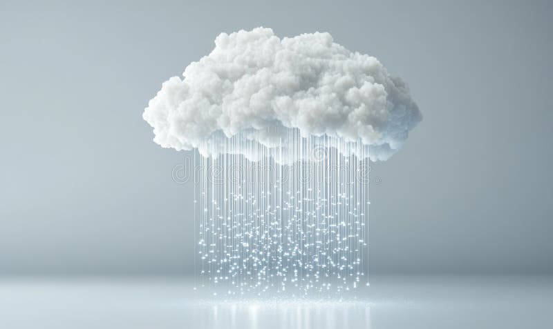 A Cloud with Rain Falling from it Stock Illustration - Illustration of ...
