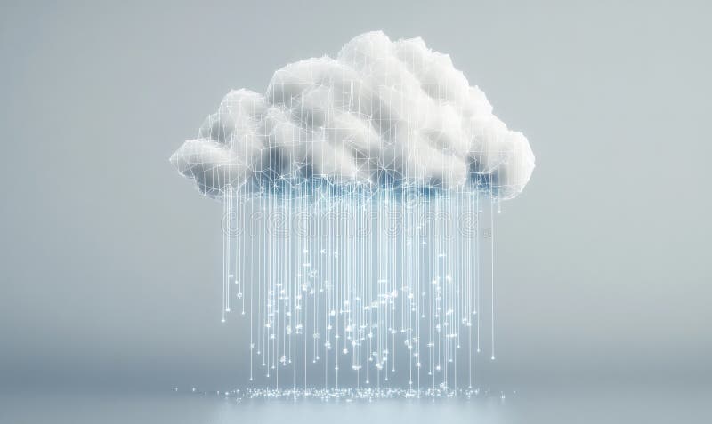 A Cloud with Rain Falling from it Stock Illustration - Illustration of ...