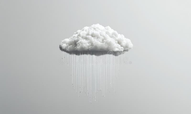 A Cloud with Rain Falling from it Stock Illustration - Illustration of ...