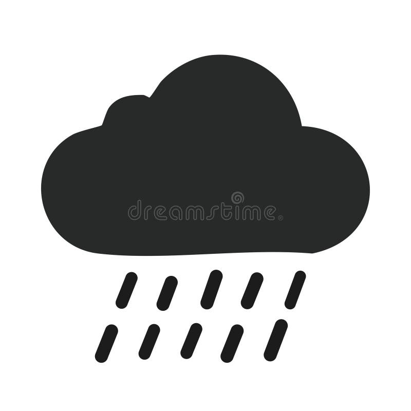 Cloud with Rain Flat Style Icon Design, Weather Forecast and ...