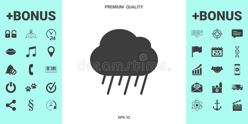 Cloud rain icon stock vector. Illustration of single - 123476445